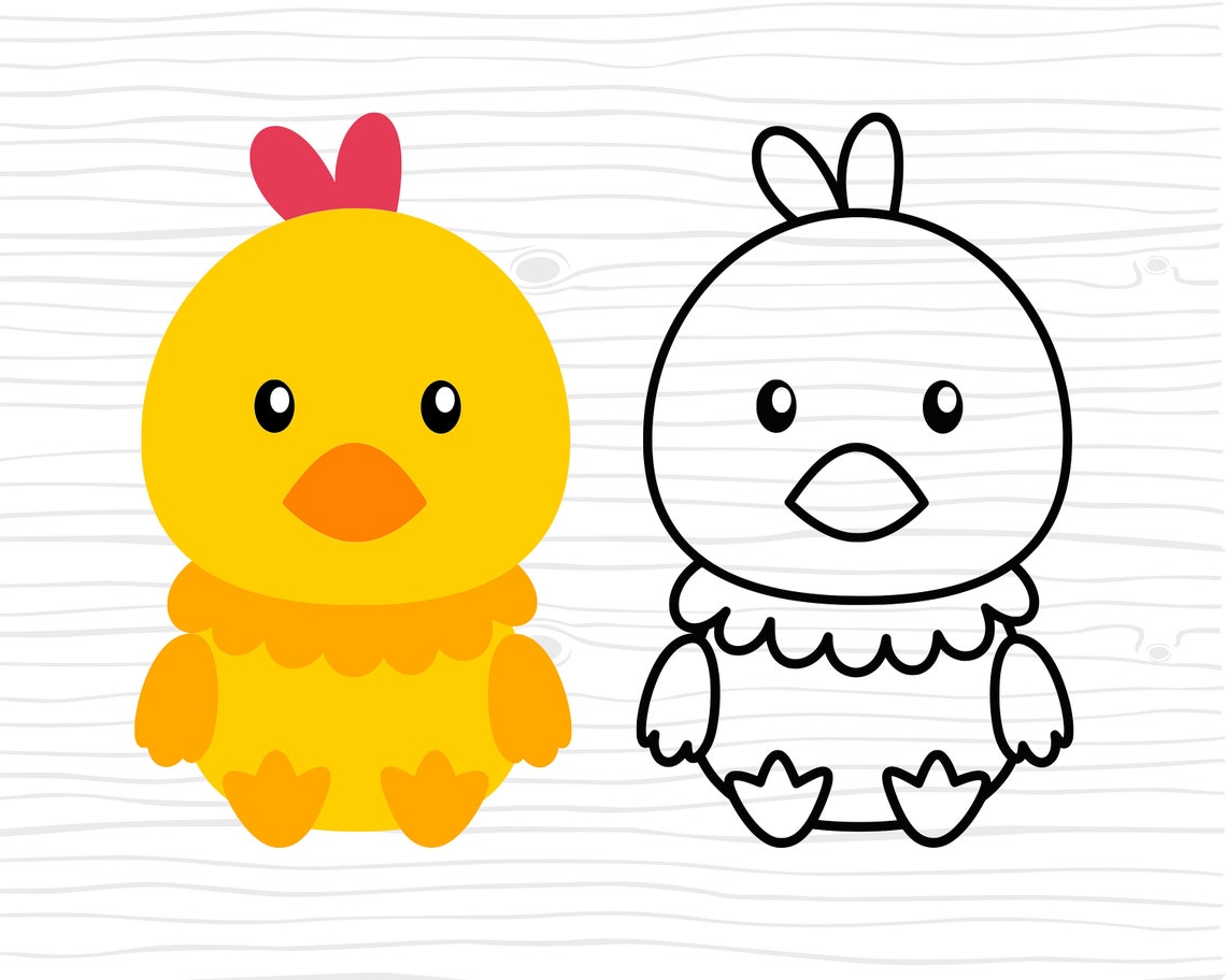 Chicken SVG, Cute Chicken SVG, Baby Chicken Cut File, Kawaii Animal SVG ...
