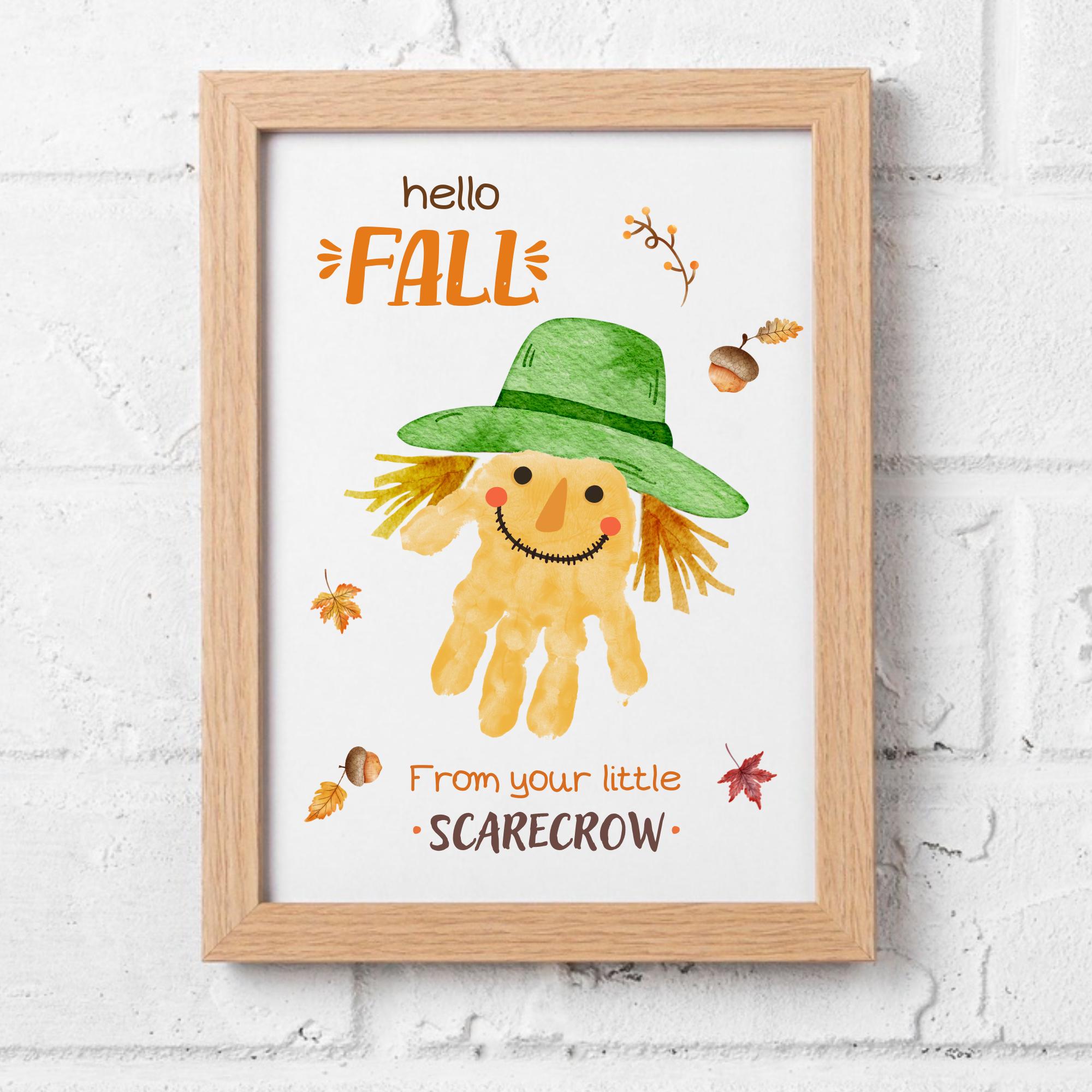 Hello Fall From Your Little Scarecrow, Scarecrow Face Handprint Craft ...