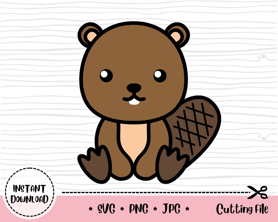 Beaver SVG, Cute Sitting Beaver SVG, Cut File Baby, Animal SVG ...