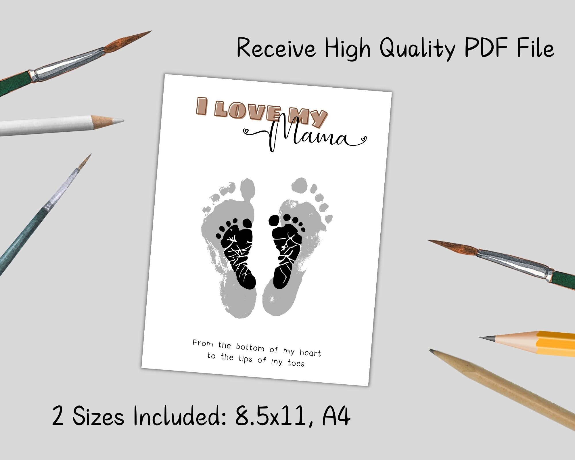 I Love You Mama, Baby Handprint Craft, Hand Art Craft, Mom's Birthday ...