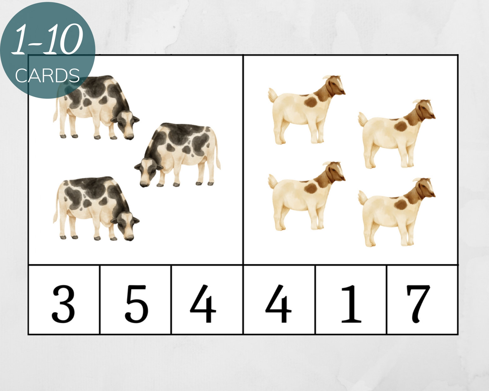 Farm Count and Clip Cards 1-10 Montessori Activity Summer - Etsy