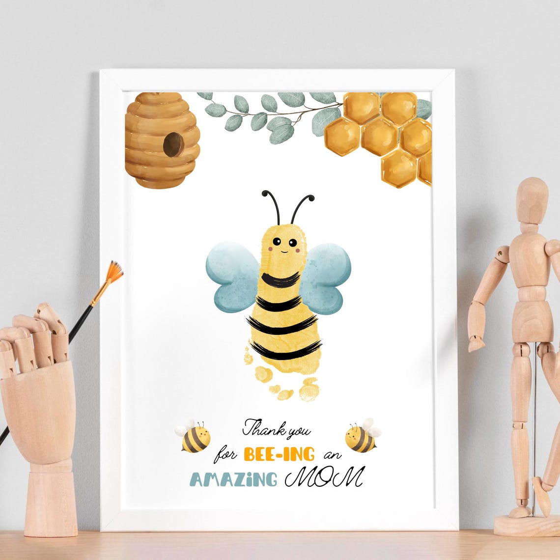 Thank You for Bee-ing an Amazing Mom Handprint, Handprint Art Craft ...