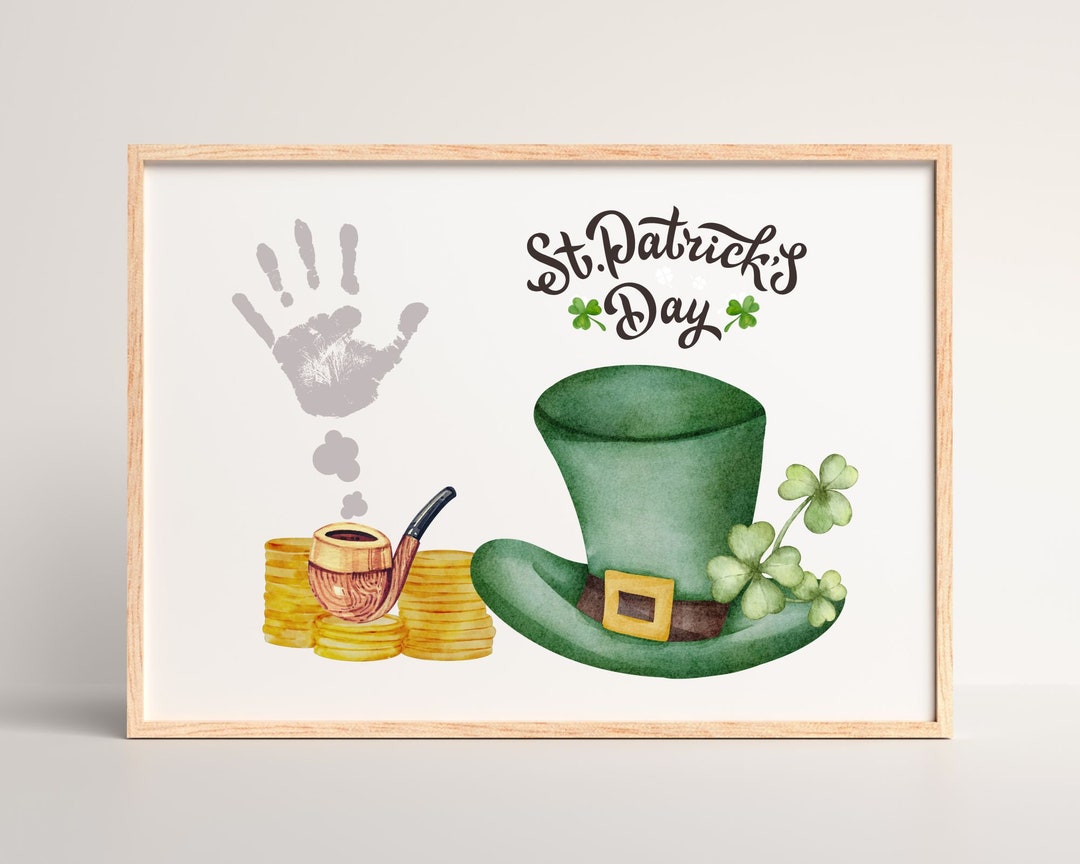 Clover Shamrock Handprint, St Patrick's Day Craft Art, St Patrick's Day ...