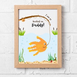 I'm so Hooked on Daddy Handprint Craft, Fish Handprint, Happy Fathers ...