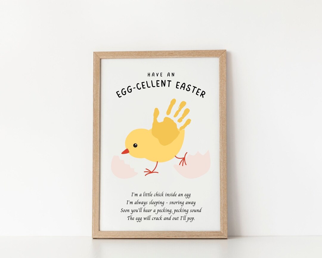 Easter Chicks Handprint Art Craft, Egg-cellent Easter Handprint Art ...