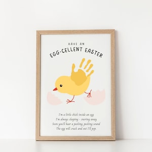 Easter Chicks Handprint Art Craft, Egg-cellent Easter Handprint Art ...