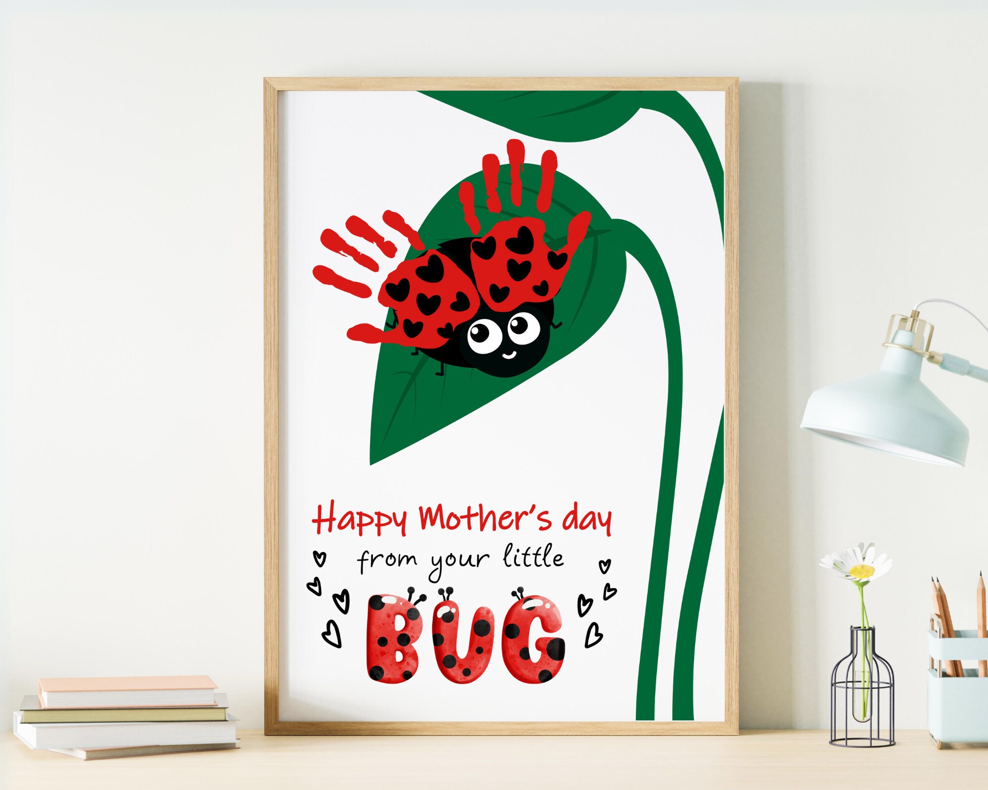 Happy Mothers Day From Your Little Bug, Ladybug Handprint Gift, Mother ...