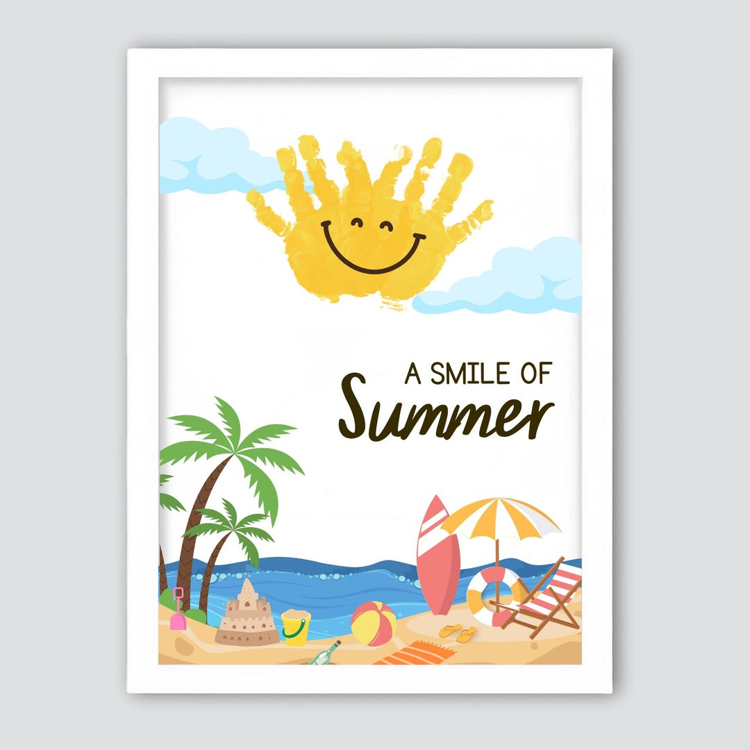 A Smile of Summer Handprint Craft Bundle, Printable Summer Handprint ...