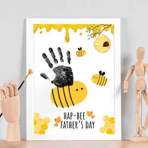 HAP-BEE Fathers Day Handprint Craft, Fathers Day Bee Handprint Art ...