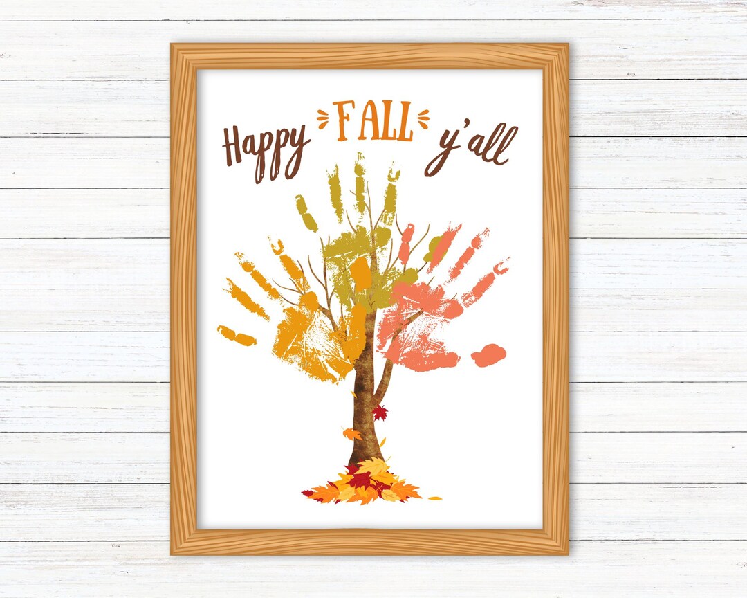 Autumn Leaves Handprint, Fall Season, Rainy Day Handprint Craft, Fall ...