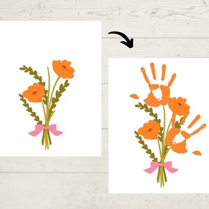 Printable Flower Handprint Craft Bundle, Handprint Craft for Mom ...