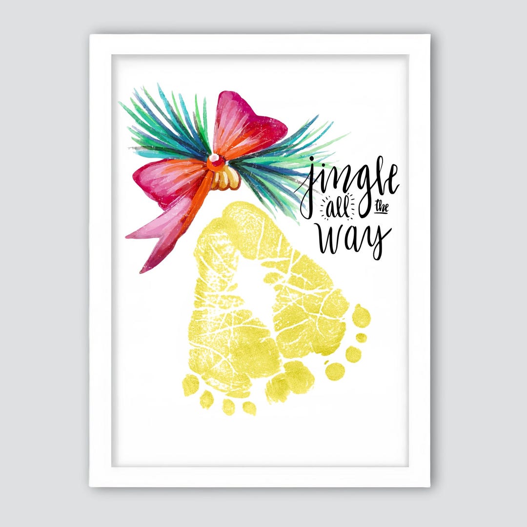 Jingle All the Way Footprint Christmas Bell, Baby Kids Toddler ...
