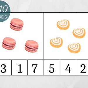 Sweets Count and Clip Cards 1-10, Montessori Activity, Summer Math ...