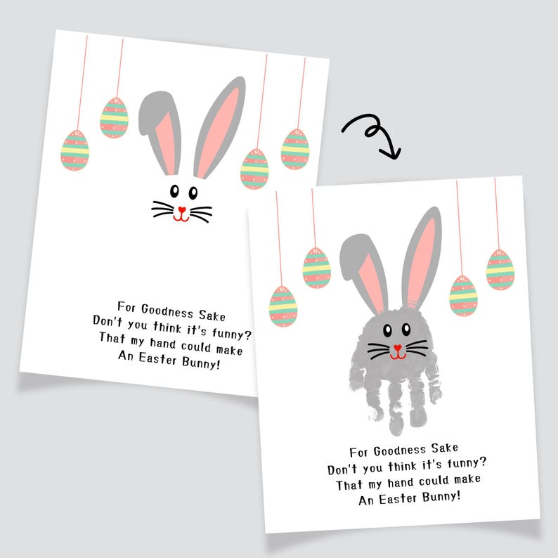 Easter Bunny Poem Handprint Craft, Easter Handprint, Bunny Easter ...