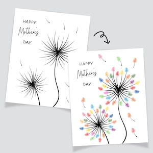 Mothers Day Dandelion Fingerprint, Happy Mothers Day, Mothers Day ...