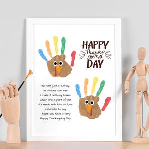 Happy Thanksgiving Turkey Handprint Craft for Autumn, Turkey ...