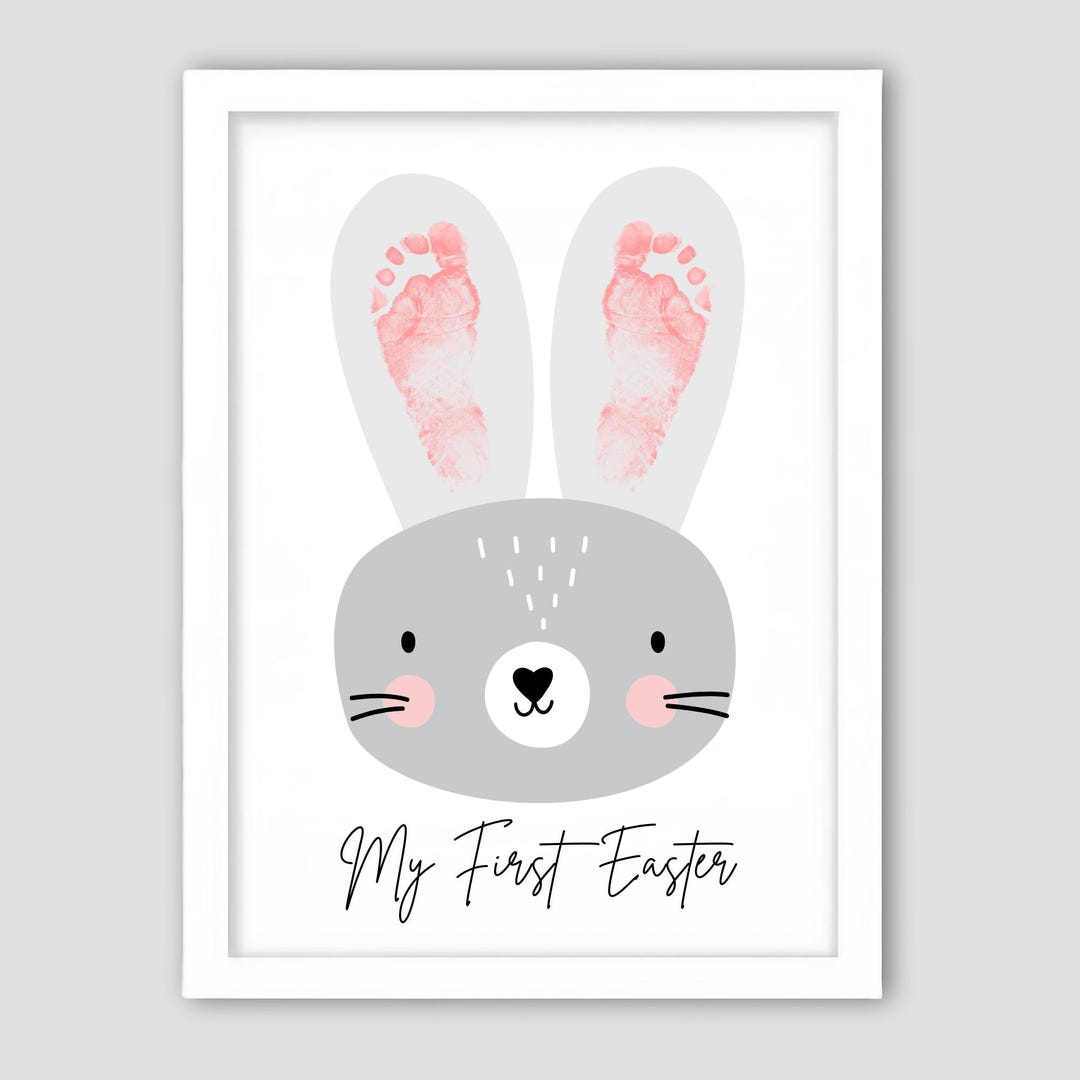 My First Easter Footprint Craft, Footprint Easter Gift for Kid, Bunny ...