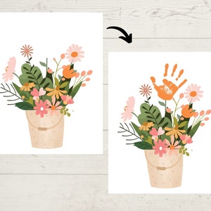 Printable Flower Handprint Craft Bundle, Handprint Craft for Mom ...