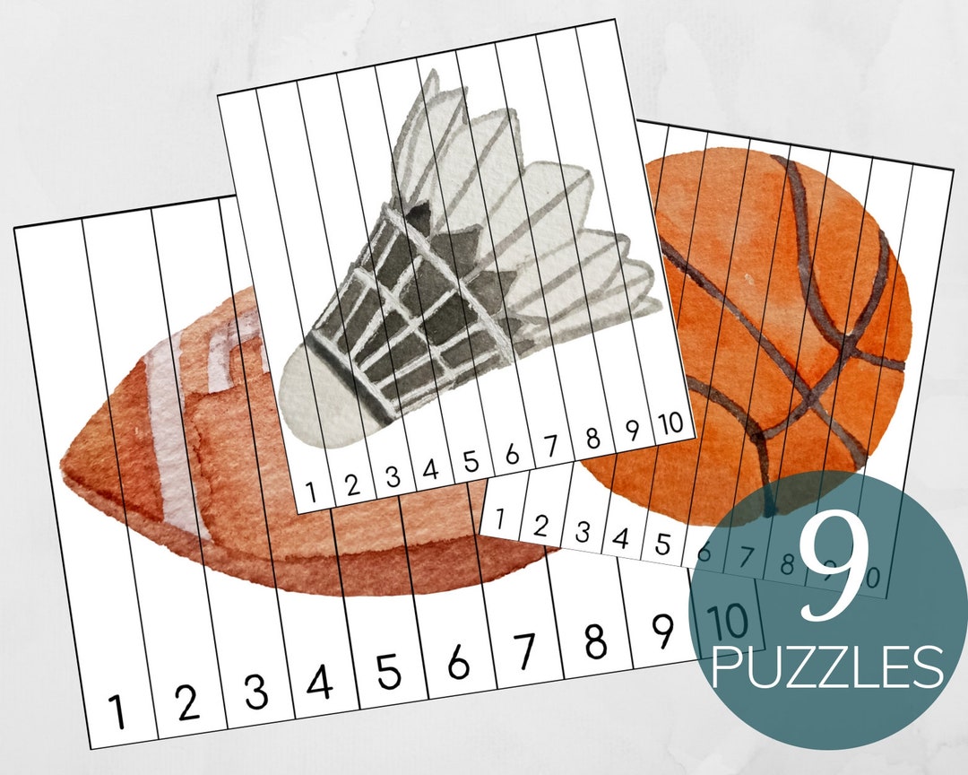 Sport Printable, Number Sequence Puzzle 1-10, Montessori Activity ...