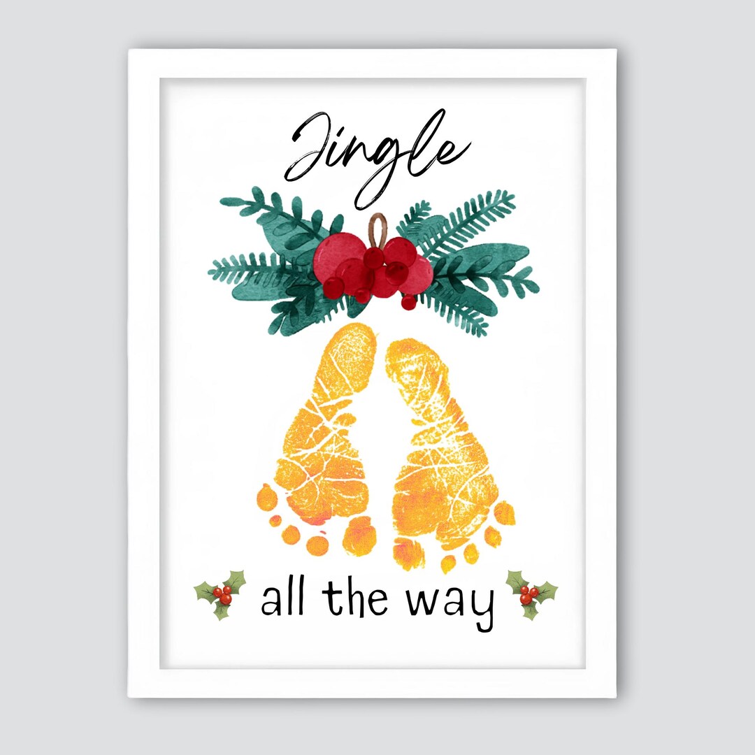 Jingle All the Way Footprint Christmas Bell, Baby Kids Toddler ...