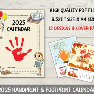 2025 Handprint/footprint Calendar, Handprint Craft, Footprint/handprint ...