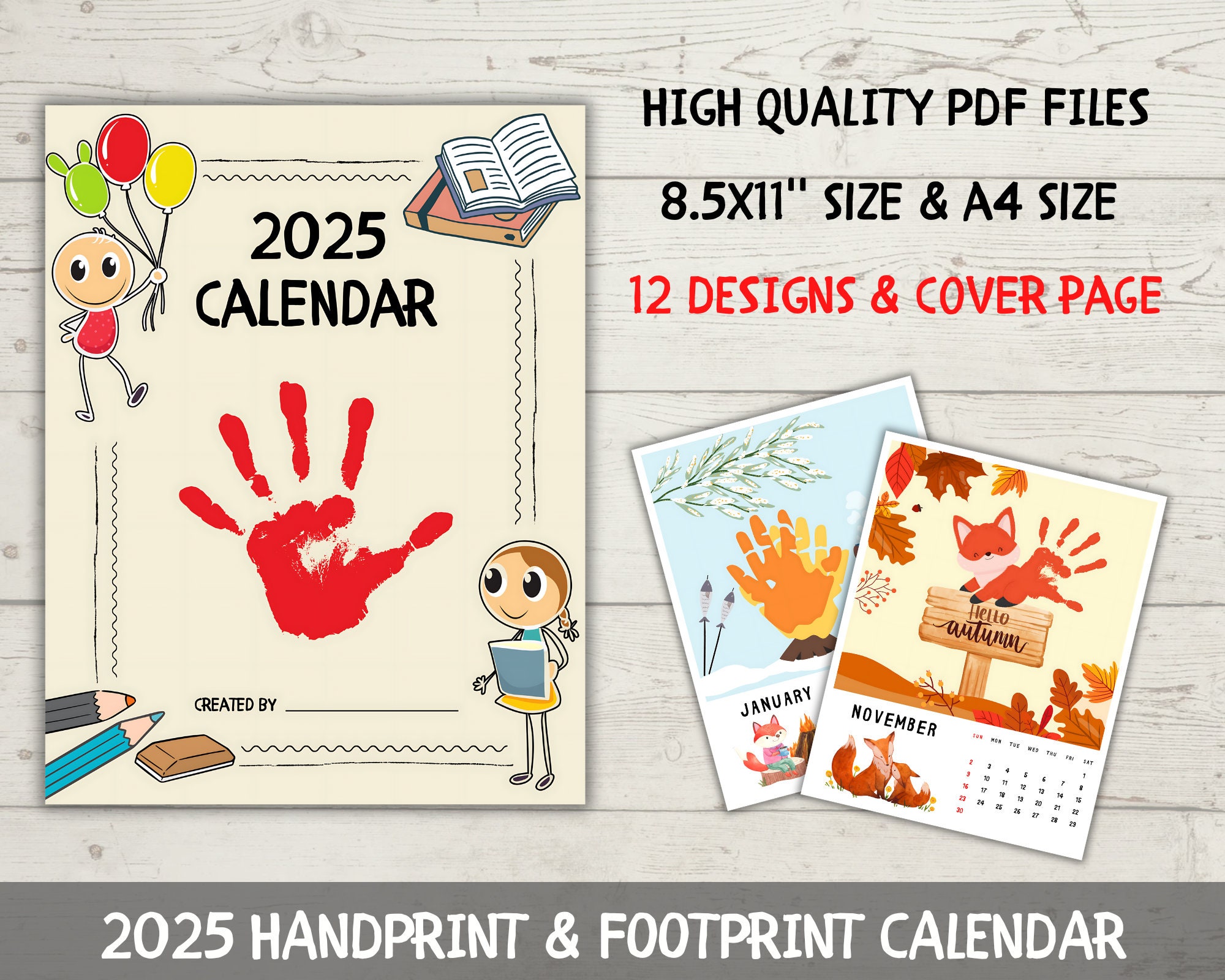 2025 Handprint/footprint Calendar, Handprint Craft, Footprint/handprint ...