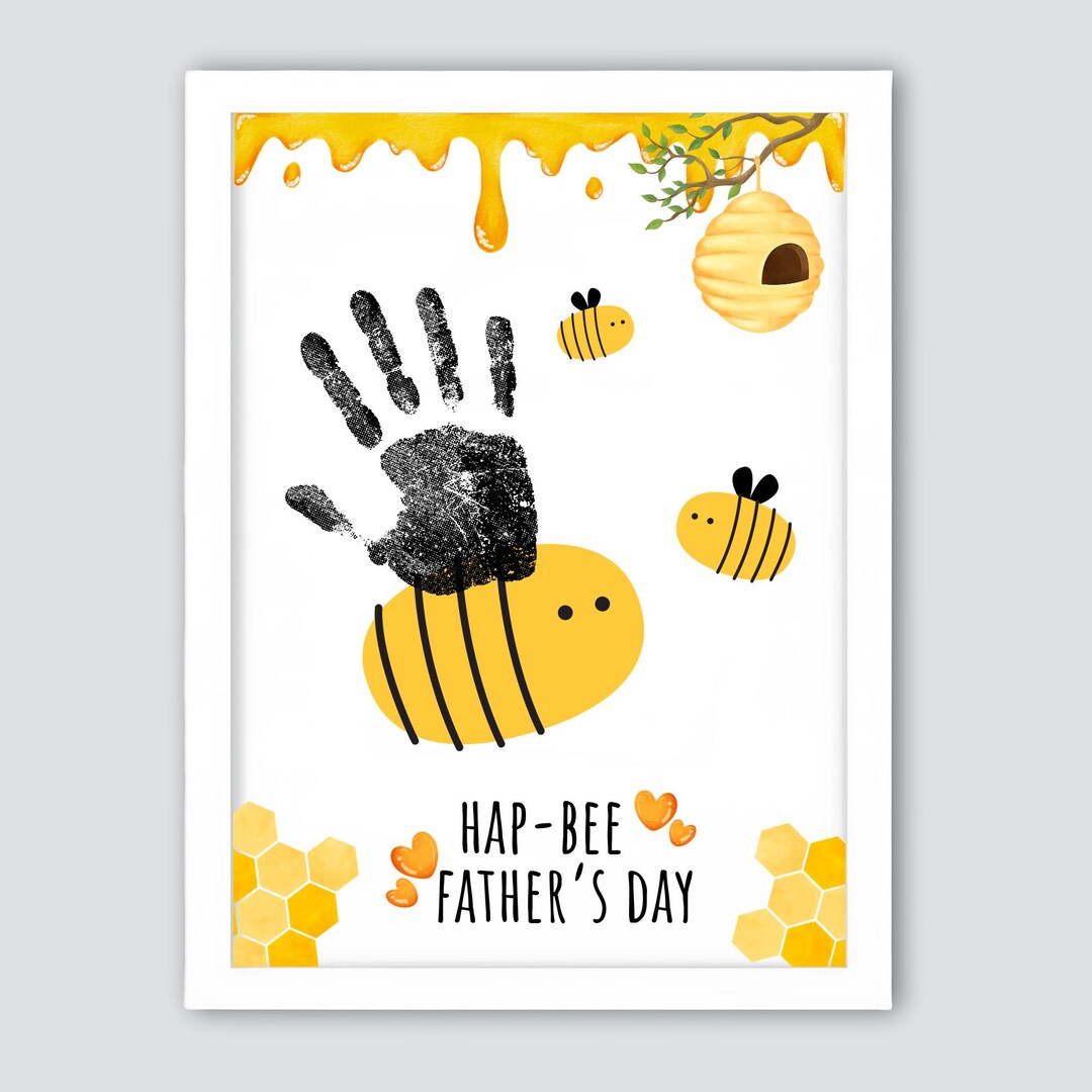 HAP-BEE Fathers Day Handprint Craft, Fathers Day Bee Handprint Art ...