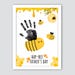 HAP-BEE Fathers Day Handprint Craft, Fathers Day Bee Handprint Art ...