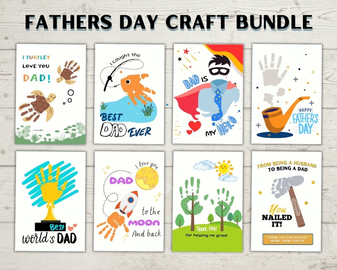 Father's Day Handprint/footprint Mega Bundle, Happy Father's Day Craft ...