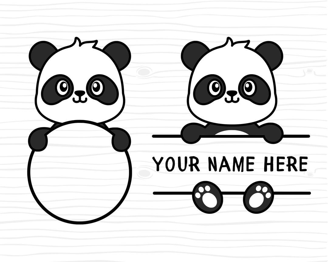 Panda SVG, Frame Cute Panda SVG, Name Frame Svg, Baby Shower Shirt Svg ...