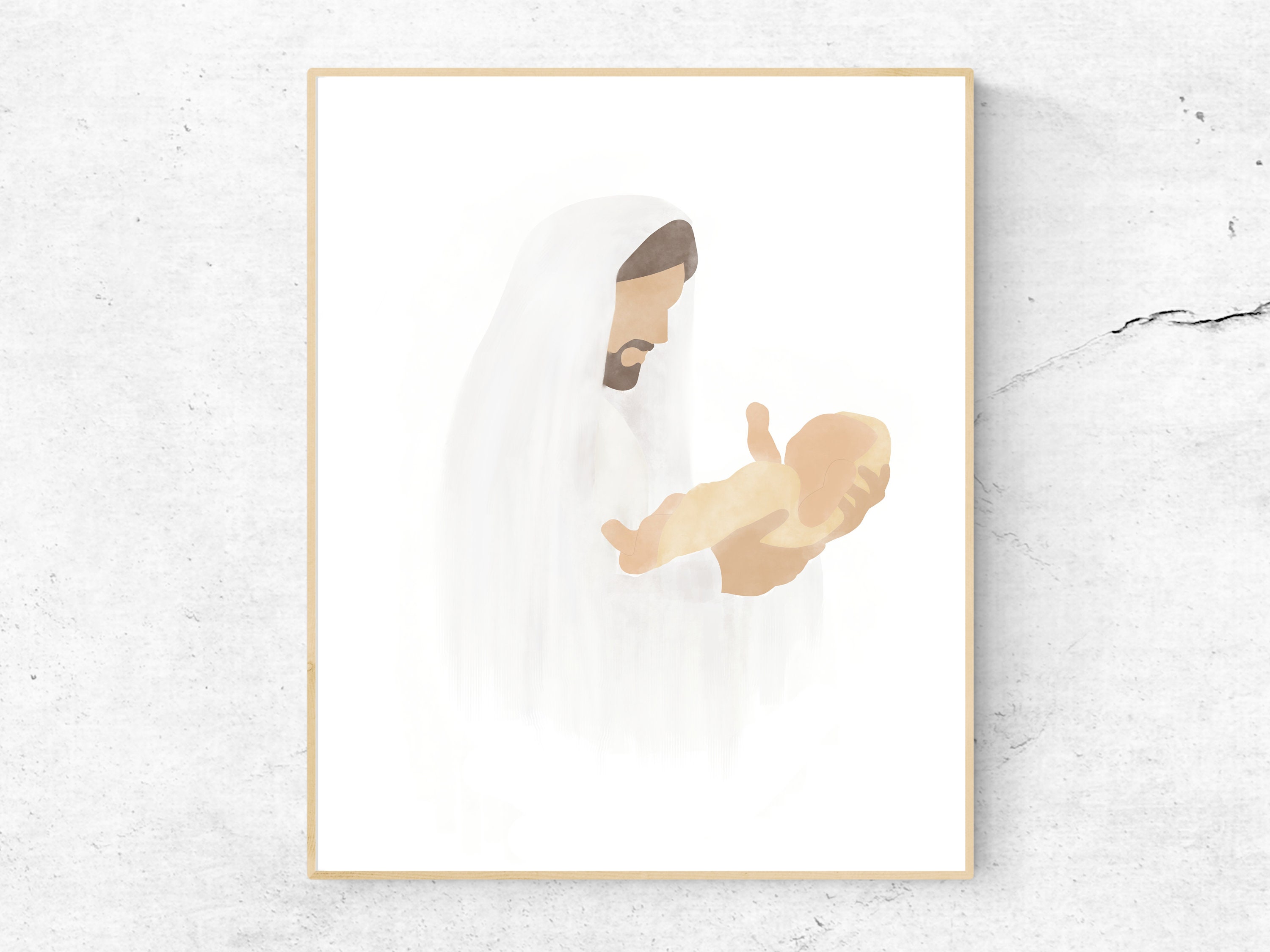Jesus Christ Holding Baby, in the Arm of Jesus, Christ’s Embrace, Jesus ...