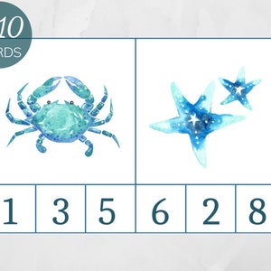 Ocean Count and Clip Cards 1-10, Montessori Activity, Summer Math ...