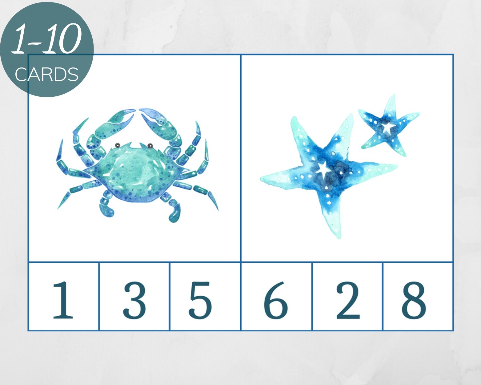 Ocean Count and Clip Cards 1-10 Montessori Activity Summer - Etsy