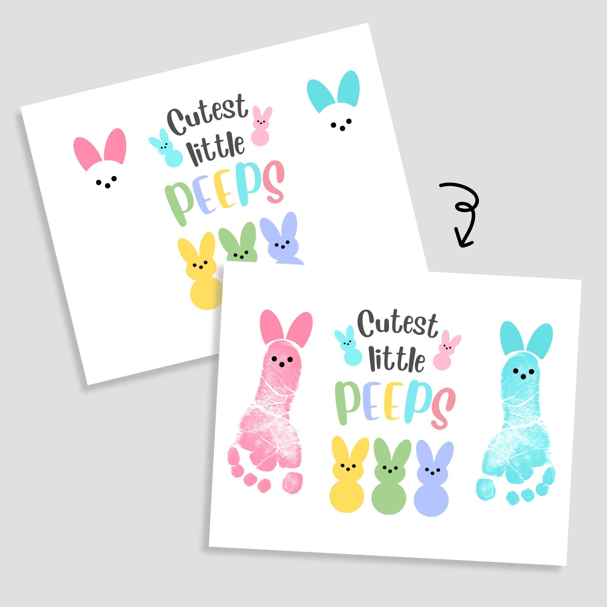 Cutest Little Peeps Easter Craft, Easter Bunny Footprint Craft, Peeps ...