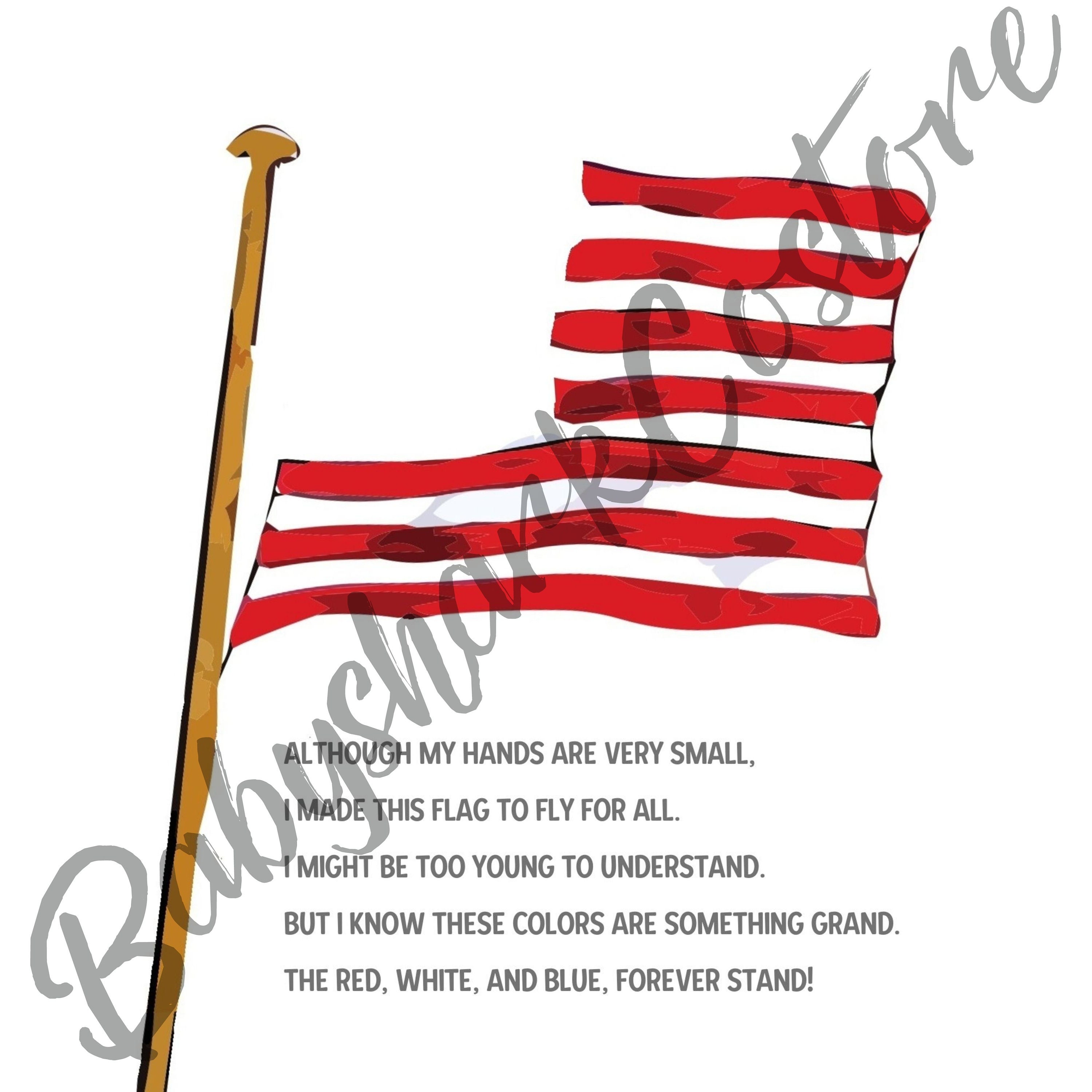 Flag Handprint Craft, Flag Poem, 4th of July Independence Day, American ...