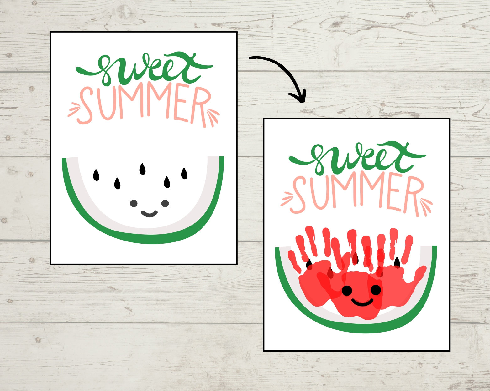 Bundle Summer Handprint Art, Summer Printable Craft for Kid, Summer ...