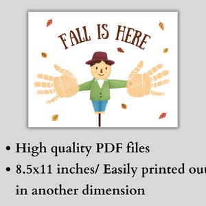 Scarecrow Handprint, Fall Season, Rainy Day Handprint Craft, Fall ...