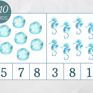 Ocean Count and Clip Cards 1-10, Montessori Activity, Summer Math ...