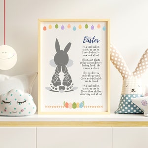 Easter Bunny Handprint Art Craft, Easter Handprint Art, Toddler ...