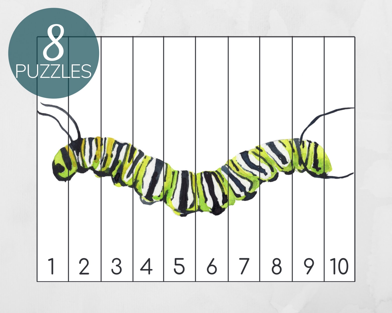 Insect Printable Number Sequence Puzzle 1-10 Montessori - Etsy