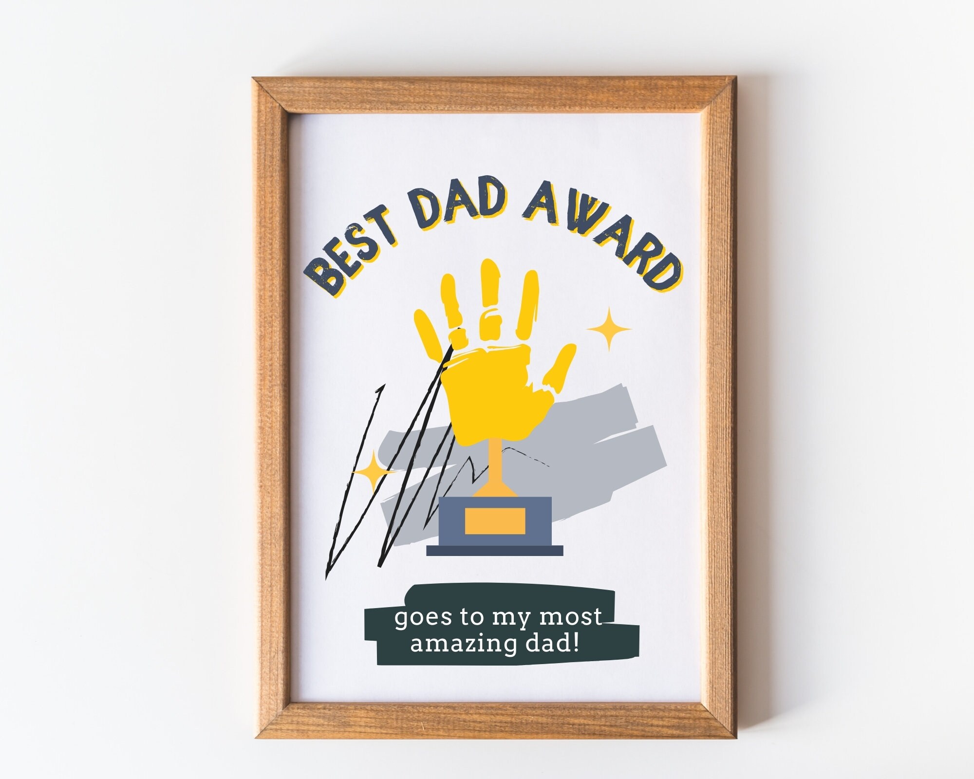 Best Dad Award, Father's Day Handprint Craft, Daddy Birthday, Happy ...