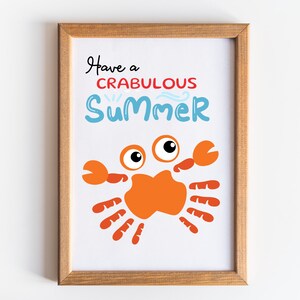 Have A Crabulous Summer, Summer Printable Craft for Kid, Summer ...