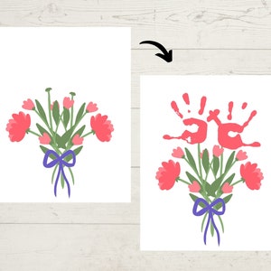 Printable Flower Handprint Craft Bundle, Handprint Craft for Mom ...