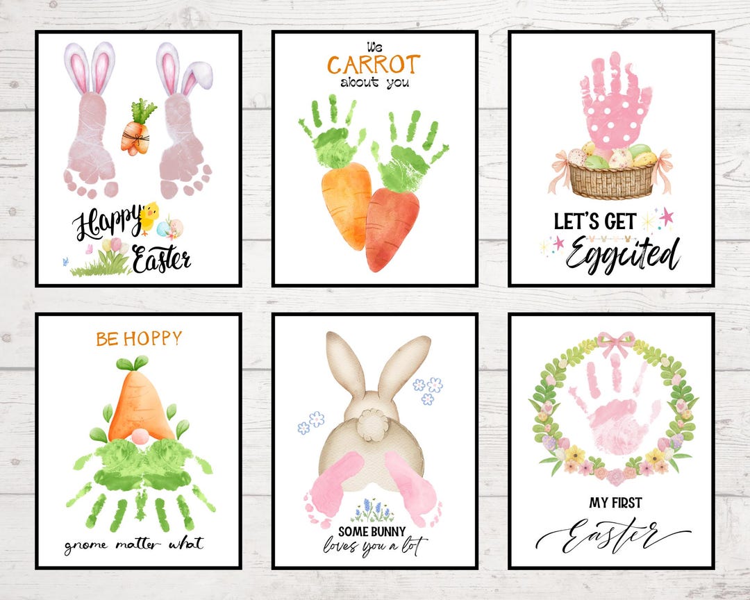 Easter Bunny Handprint Bundle, Easter Handprint Art, Toddler Handprint ...