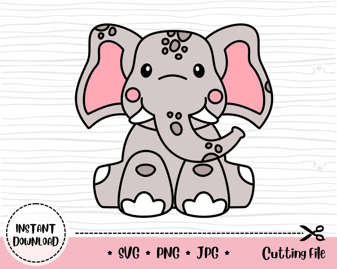 Cute Elephant, Elephant Svg, Cricut Silhouette, Safari Animal Svg ...