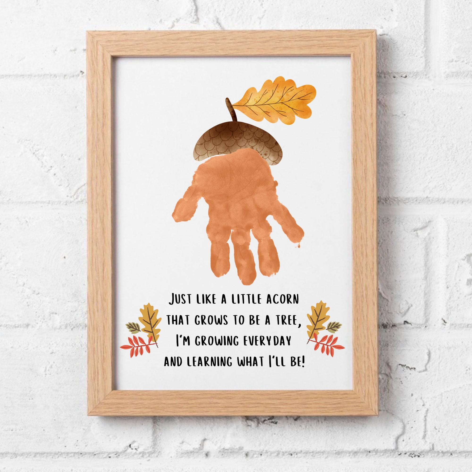 Acorn Handprint With Poem, Fall Handprint Craft, Fall/autumn Art ...