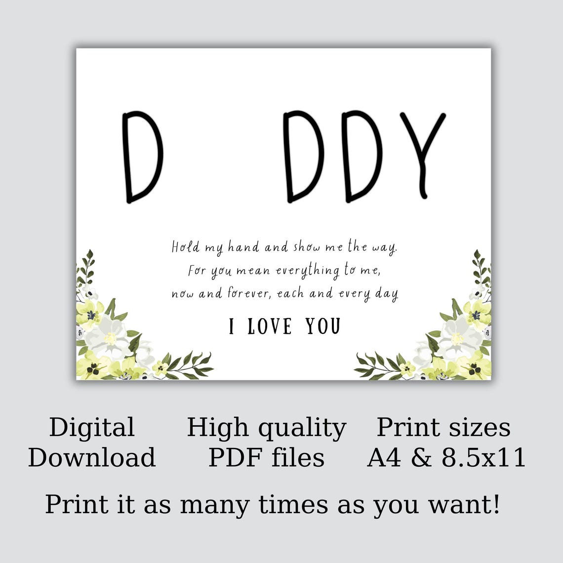 Daddy Poem Handprint Craft, Father's Day Handprint Craft, Daddy ...