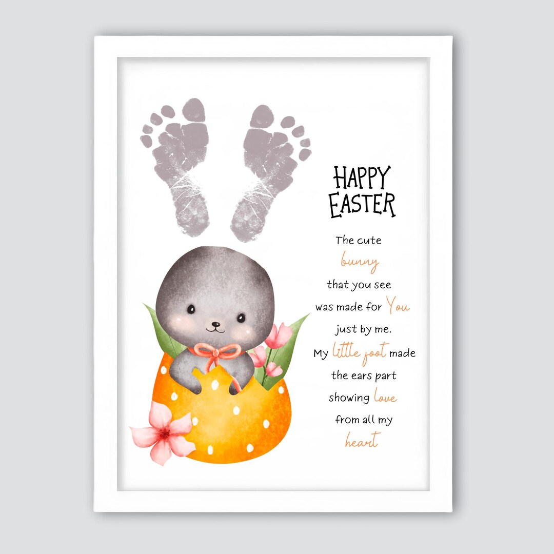 Bunny Footprint Poem for Easter, Footprint Craft, Bunny Easter ...