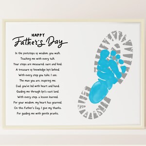 Happy Fathers Day Footprint, Father's Day Footprint Craft, Happy ...
