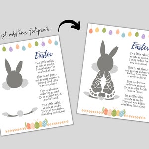 Easter Bunny Handprint Art Craft, Easter Handprint Art, Toddler ...